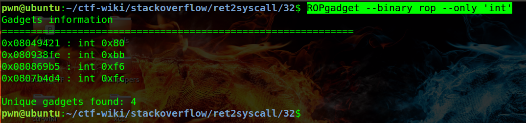 stackoverflow之ret2syscall